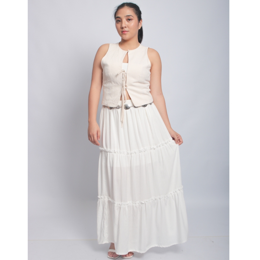 Calliah Solid Frill Skirt | Shopee Philippines