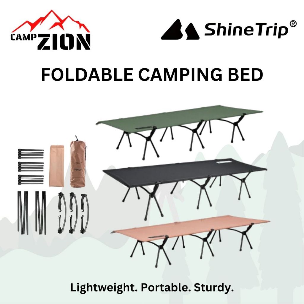 ShineTrip Camping Bed Foldable Cot Adjustable Military Sleeping Bed ...