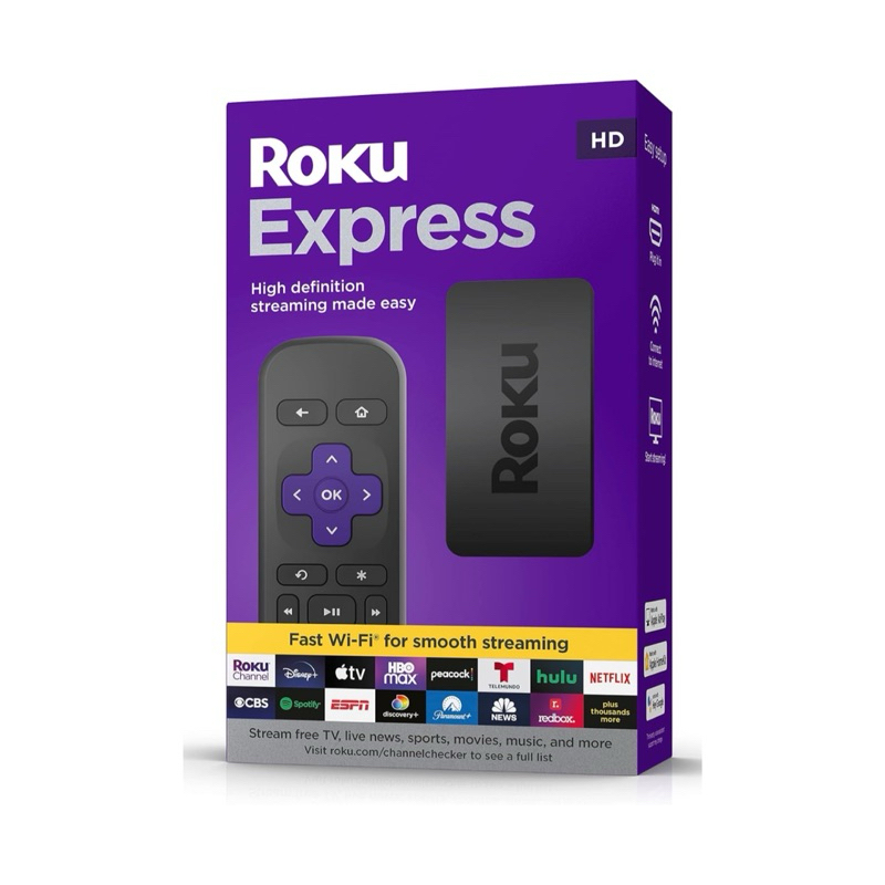Roku Express | HD Roku Streaming Device with Standard Remote (no TV ...