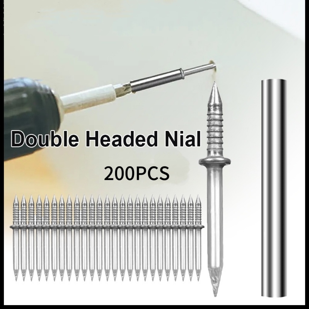200PCS/SET Double Head Nail Skirting Thread Seamless Nail For Baseboard ...