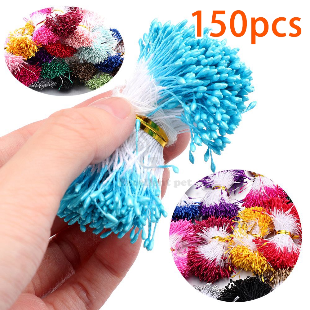 150pcs Artificial Flower Stamens DIY Handicraft Double Headed Stamens ...