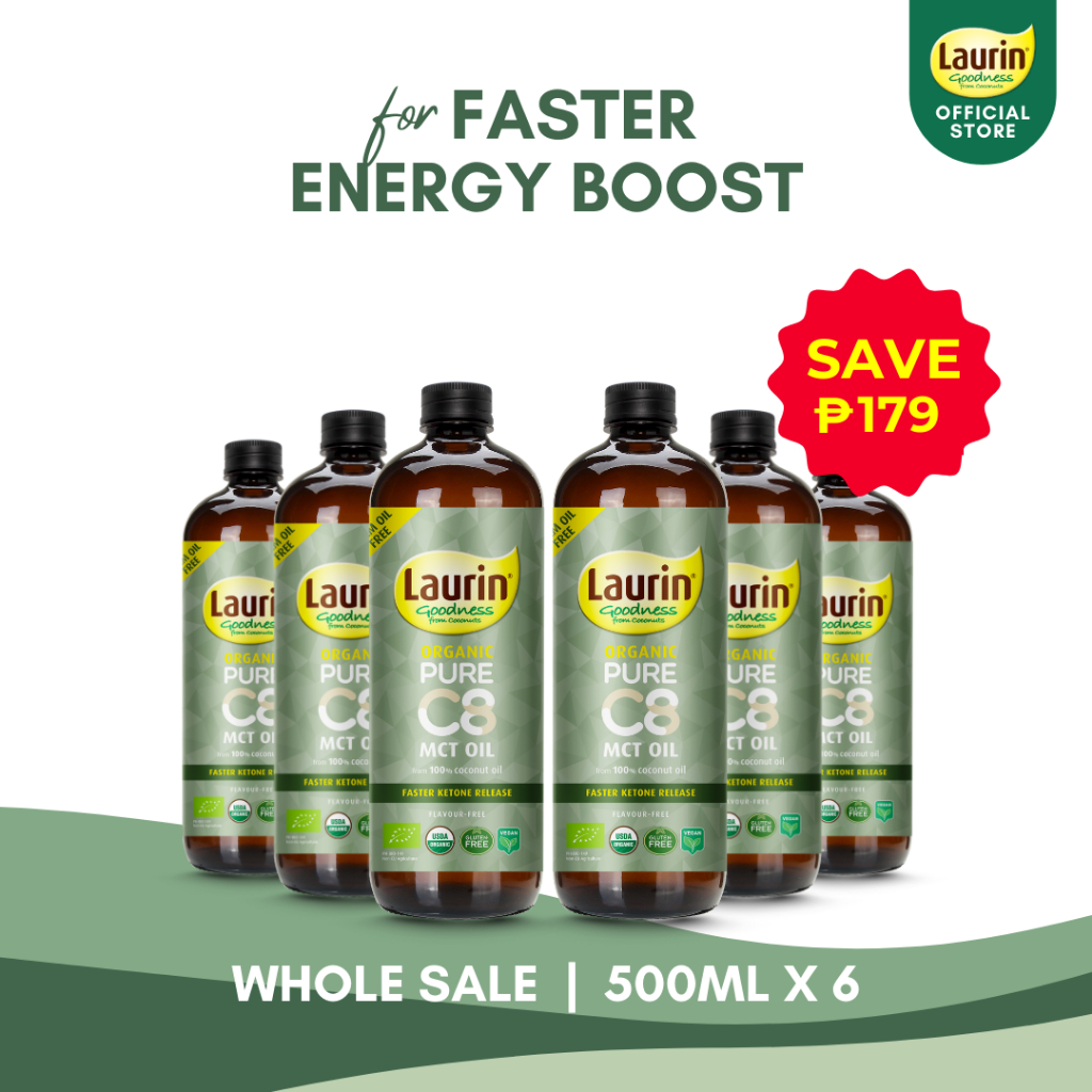 Laurin Pure C8 MCT from Coconut Oil 500ml (1 Box/6 Bottles) | Shopee ...