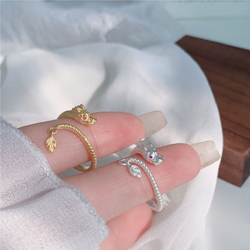 Anime Angel Devil Couple Rings and Loong Silver Dragon Rings Matching ...