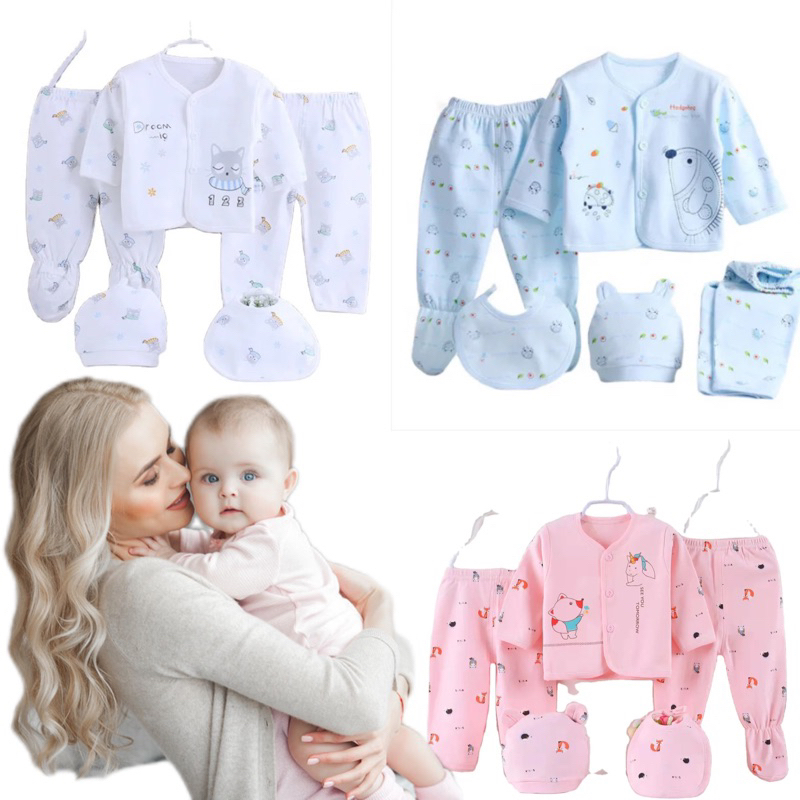 5in1 Oganic Cotton New Born Baby Clothes Set Newborn Clothes For Boys ...
