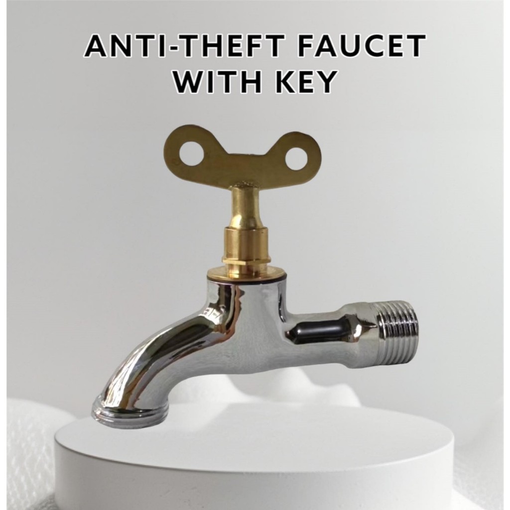 Anti-theft Faucet Water Tap with Lock Key Brass Body Single Hole Key ...
