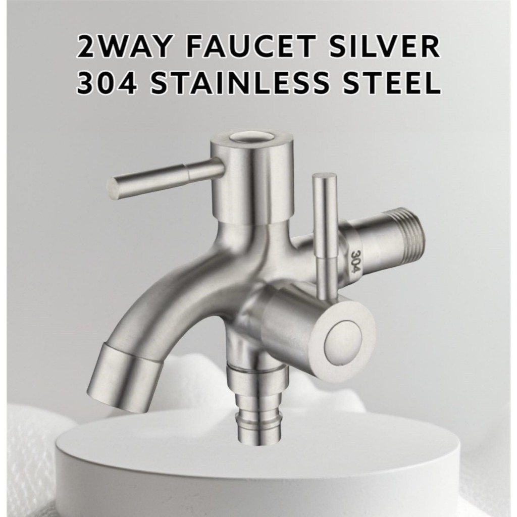 2 Way Faucet Valvet Bibcock Faucet 1in2 out Head Two Way Water Washer ...
