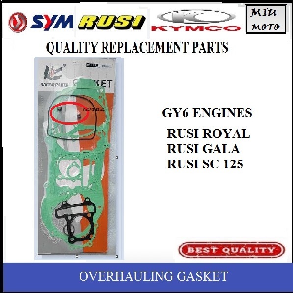 GY6 125 Overhauling Gasket RUSI GALA ROYAL SC 125 - MIUMOTO | Shopee ...
