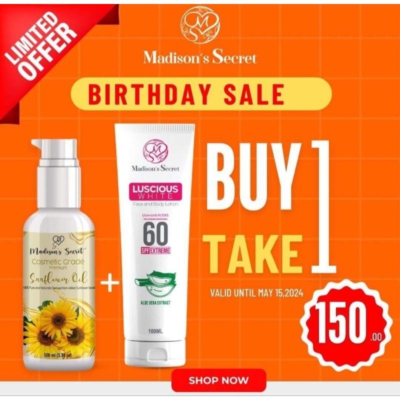 MADISON SUNFLOWER OIL 100ML (Buy 1 Sunflower Oil Take 1 Lotion ...
