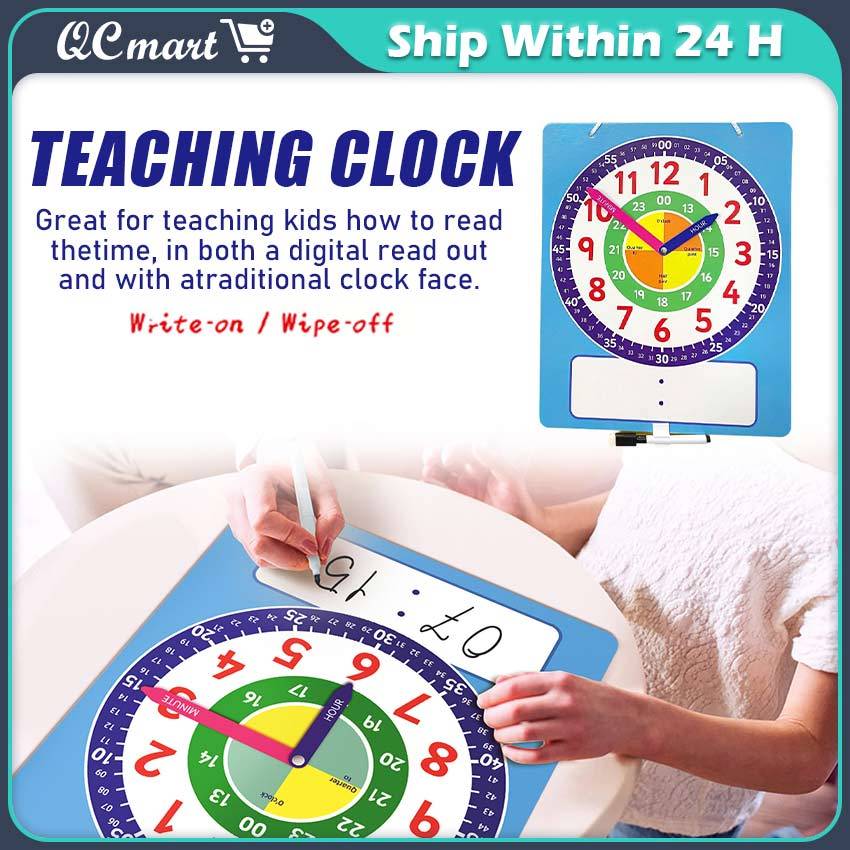 【Fast Shipment】 Learning Clock For Kids Telling Time Teaching Clock ...