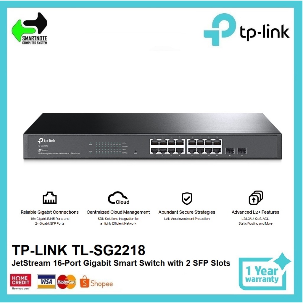 TP-LINK TL-SG2218 JetStream 16-Port Gigabit Smart Switch with 2 SFP ...
