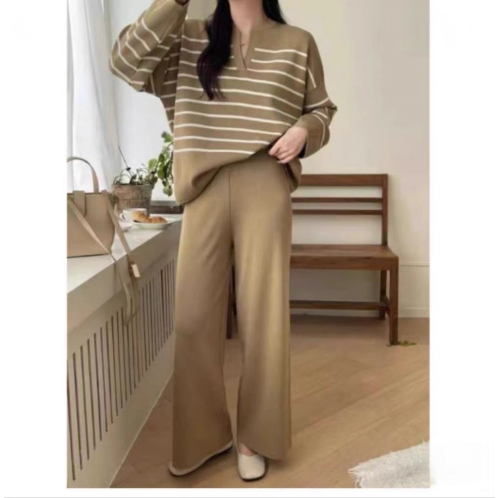 VIVENA Bangkok Stripe Knitted Terno Coordinates | Shopee Philippines