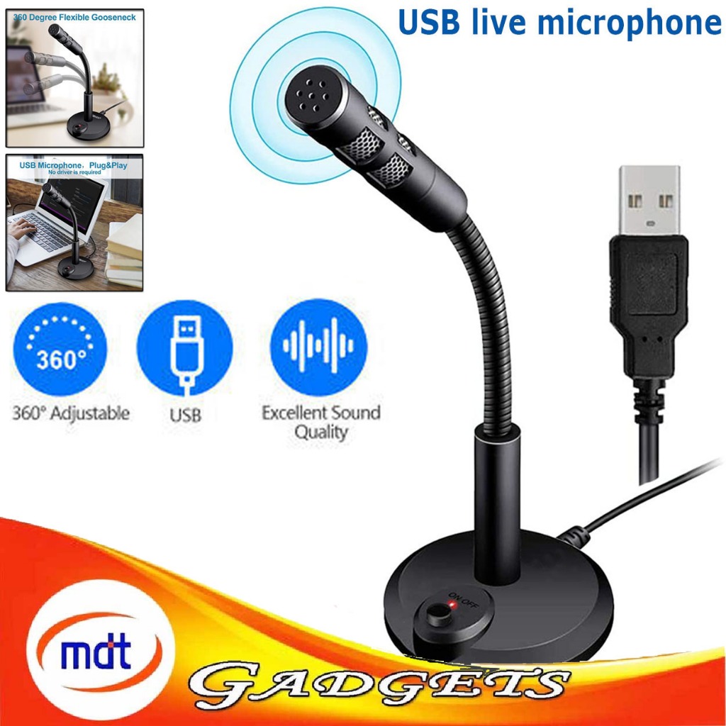 USB Microphone Desktop Condenser Mic For Recording Chatting Gaming ...