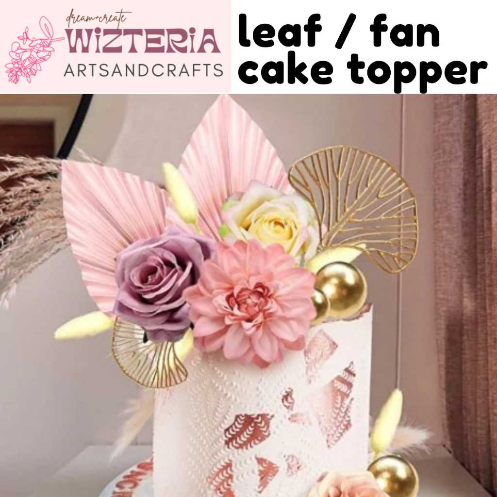 leaf fan cake topper 2pcs 12cm Large size | Shopee Philippines