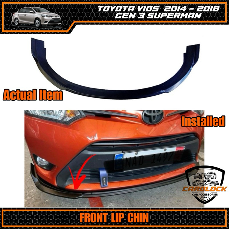 Toyota Vios 2014 - 2018 Front Bumper Lip Chin | Shopee Philippines