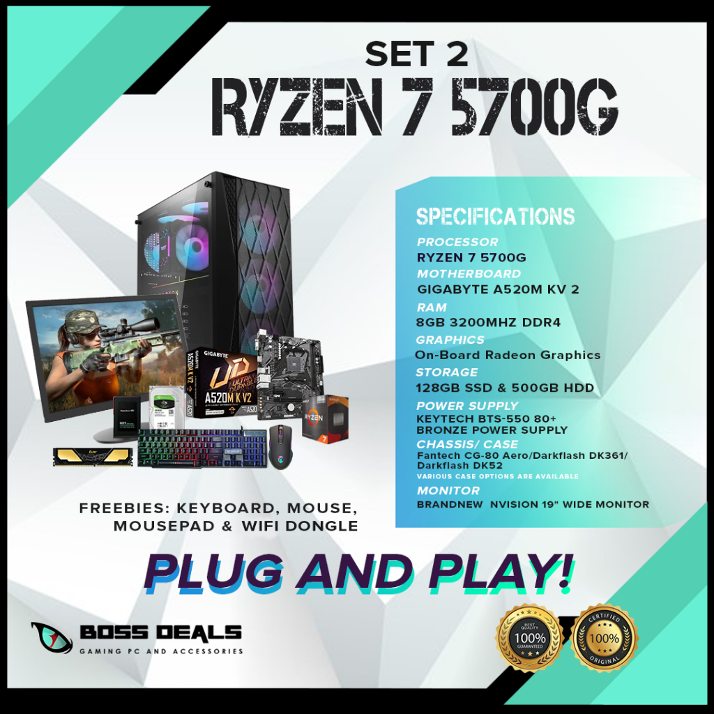 RYZEN 7 5700G DESKTOP PC PACKAGE ALL BRAND NEW | Shopee Philippines