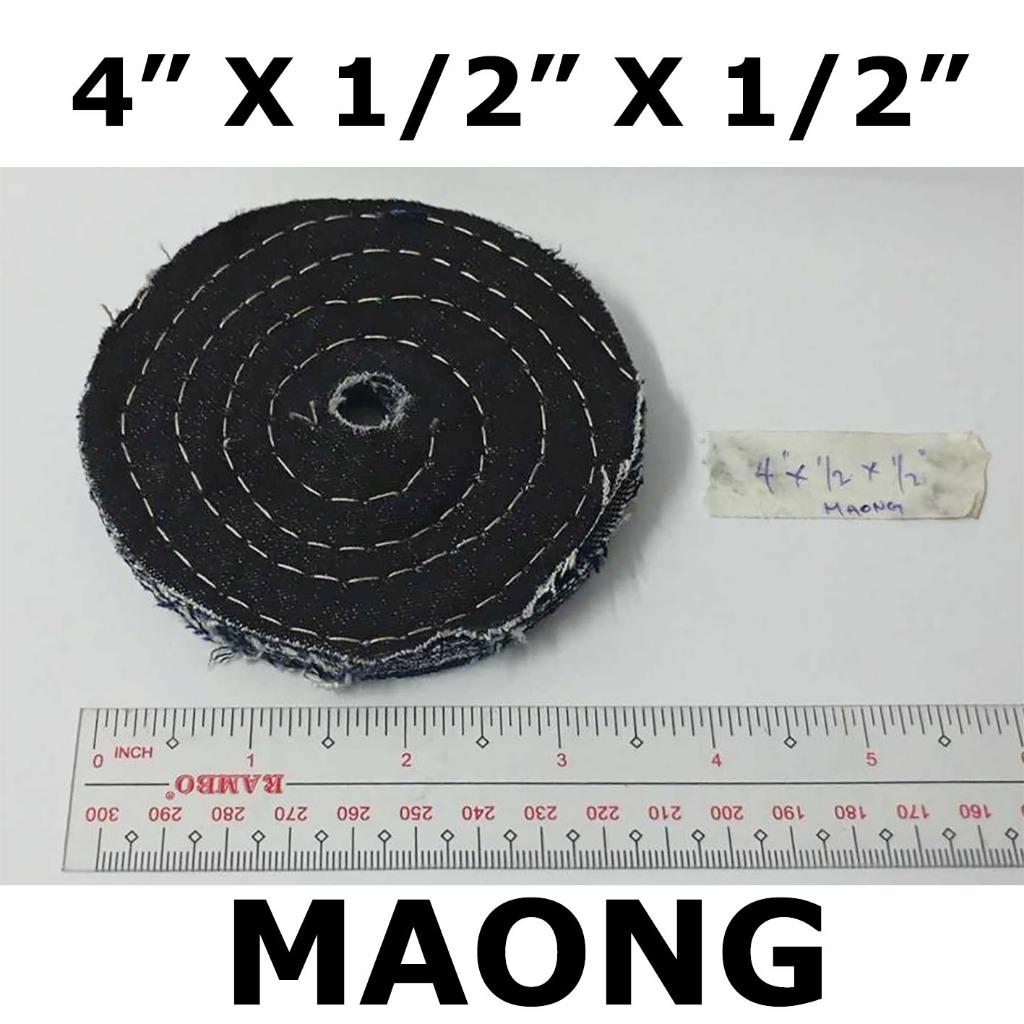 BUFFING WHEEL CLOTH DISC POLISHING 4" X 1/2" X 1/2" CANVASS KATSA MAONG