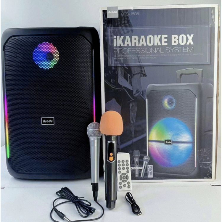 Brody BTS-1808/BTS-1809 12INCH Trolley IKARAOKE BOX Professional System ...