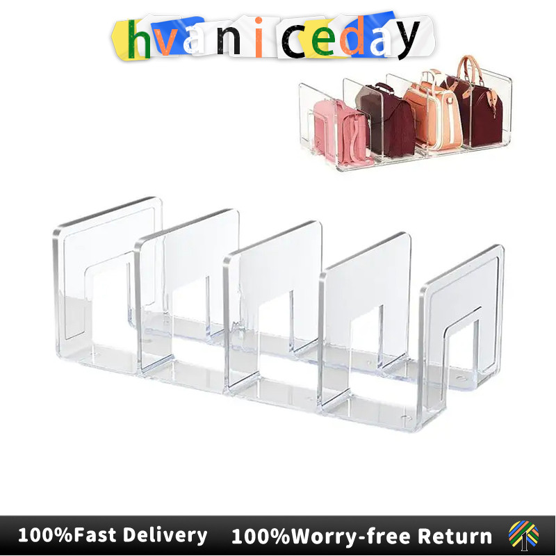 1pack Handbag Divider Shelf 4 Grids Acrylic Office File Divider Shelf ...