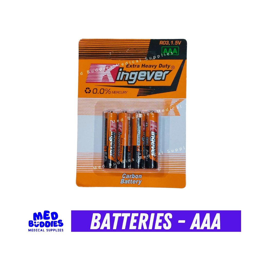 [4 Pieces] Kingever Extra Heavy Duty Battery AAA | 1 Pack King Ever ...