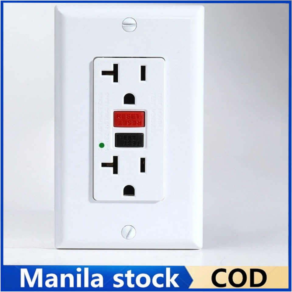 2-Gang GFCI Duplex Safety Outlet 20A 250v Universal Outlet With Ground ...