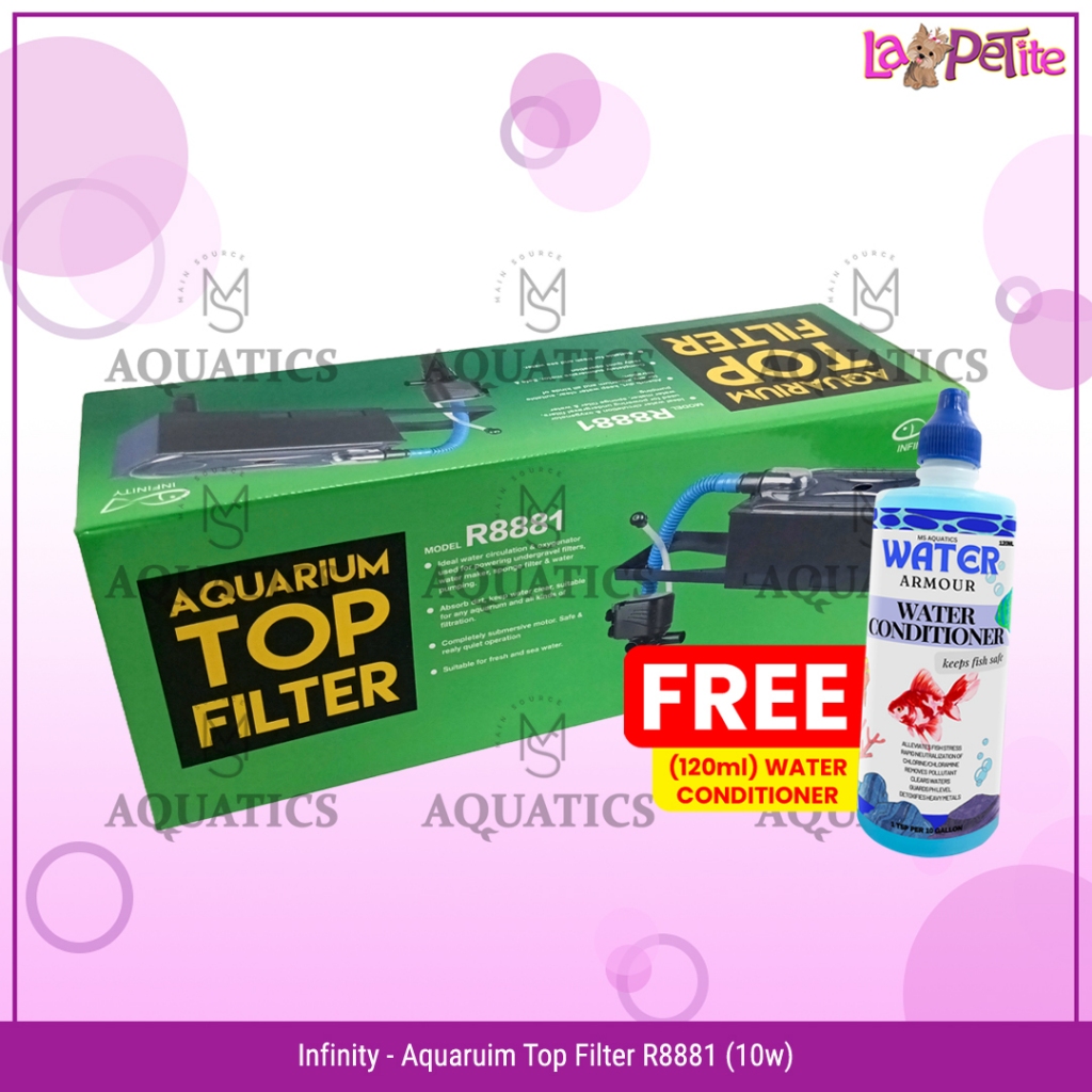 LKJ-MS AQUATICS INFINITY AQUARIUM TOP FILTER (R8881) with FREE Water Conditioner | Shopee ...