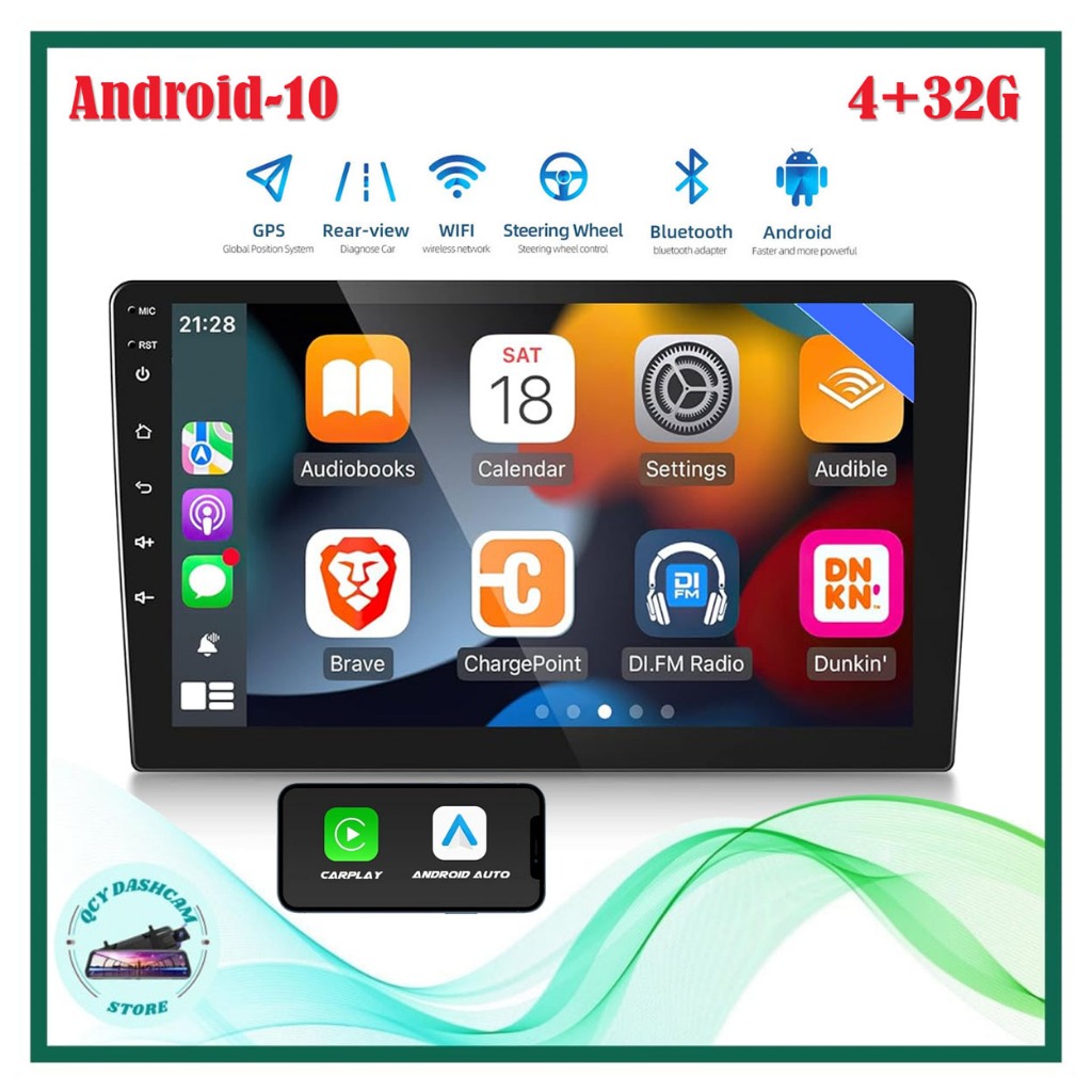 TS10 [4+32G] 9 inch Android Car Stereo 5G WiFi with Wireless Apple ...