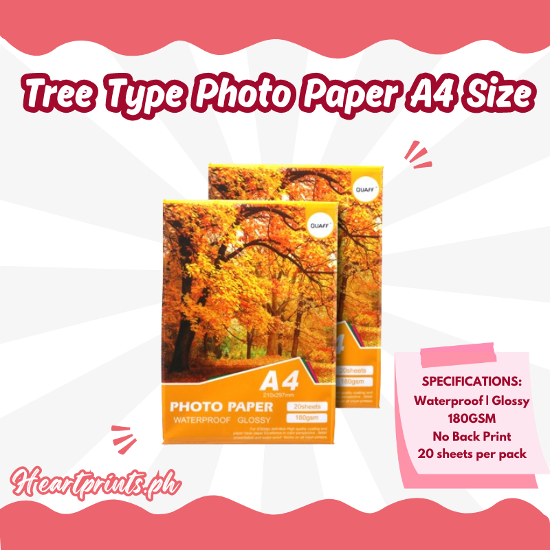QUAFF Tree Type Inkjet Photo paper Glossy 180GSM No back print A4 Size ...