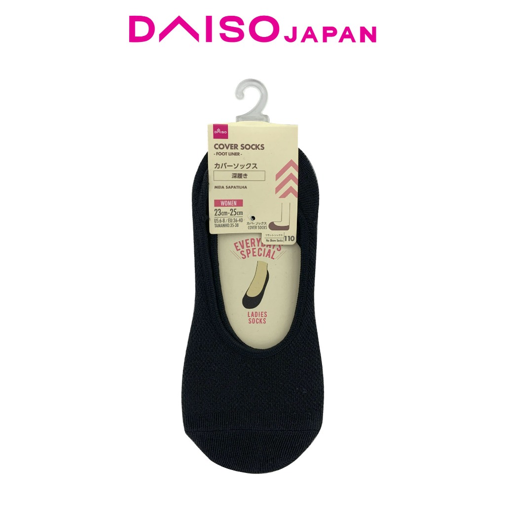 Daiso Black Foot Liner Socks for Women (23cm-25cm, 1 pair) | Shopee ...