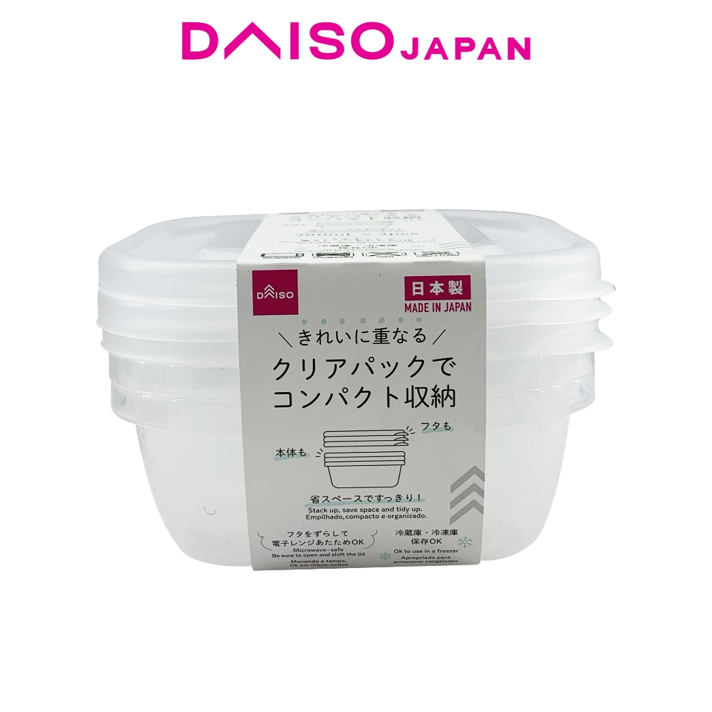 Daiso Translucent Food Storage Container (380ml, 3pcs) | Shopee Philippines
