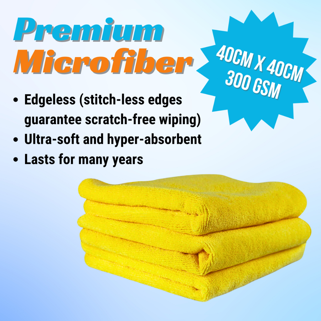 Premium Microfiber Towel (yellow 40cm x 40cm) | Shopee Philippines