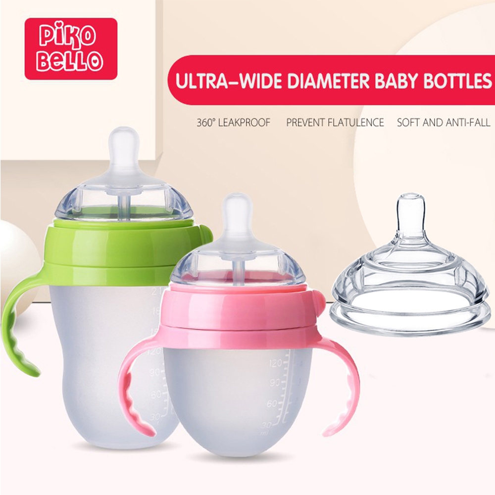Pikobello Baby Silicone Feeding Bottle Nipple With Straw For Comotomo ...