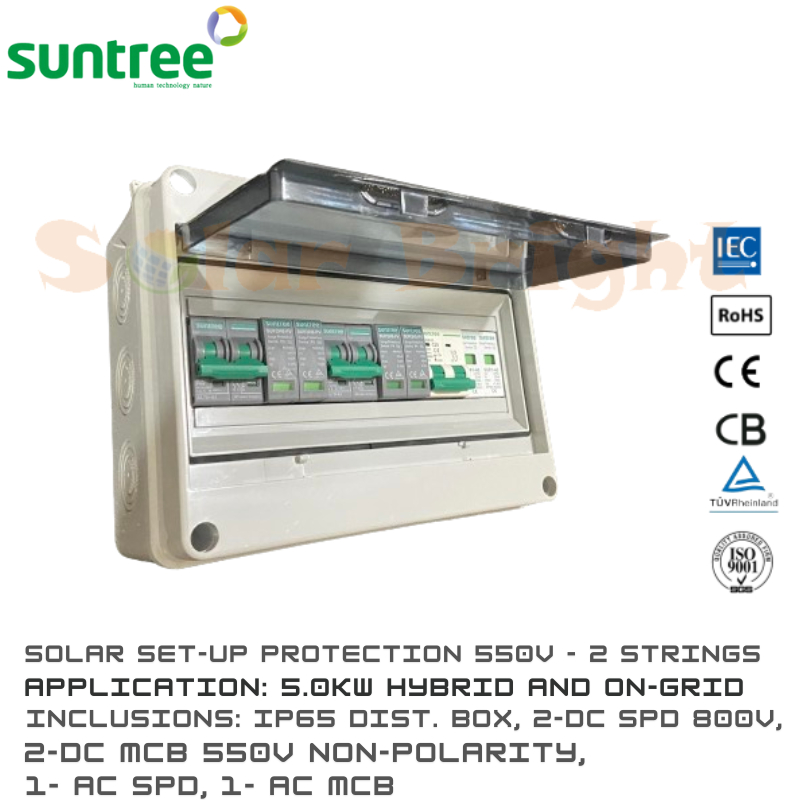 SUNTREE Solar PV Power IP65 - 550V - 2 STRINGS 3.0-6.0kW HYBRID AND ON ...