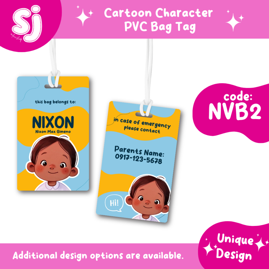 PVC PERSONALIZED BAG TAG FOR KIDS | BACK TO SCHOOL BAG TAG | LUGGAGE ...