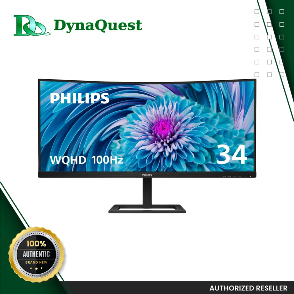 Philips 346E2CUAE 34" Curved VA 100Hz WQHD 3440x1440 1ms Monitor with ...