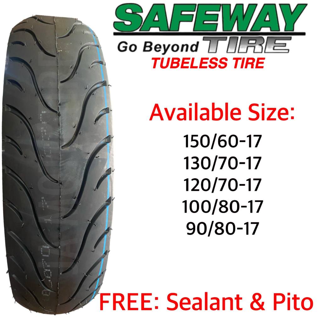 Safeway Tire Tubeless Tire Size 17 with Free Tire Sealant & Pito ...