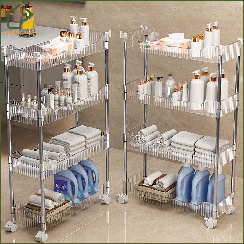 PoP Trolley Cart Organizer Rack With Wheels Bathroom Storage Rack With ...