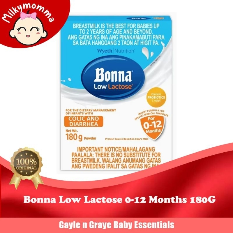 Bonna Low Lactose 0-12 Months 180g | Shopee Philippines