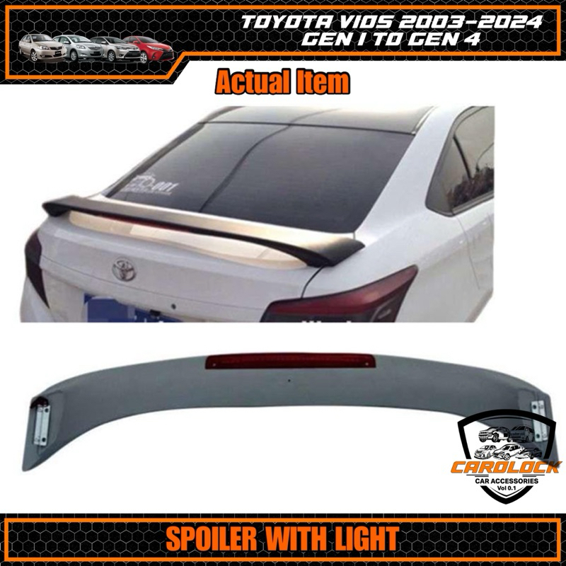 Toyota Vios 2003 - 2024 Spoiler with Light | Shopee Philippines