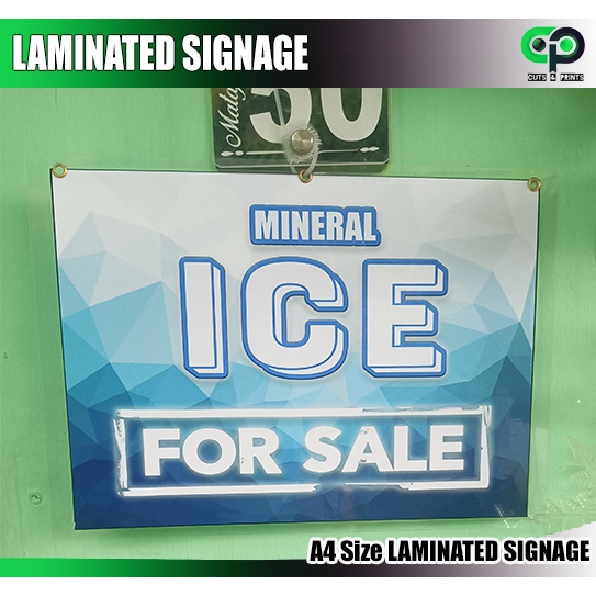 Tube Ice / Yelo for sale / Mineral ice water candy Laminated Signage A4 ...