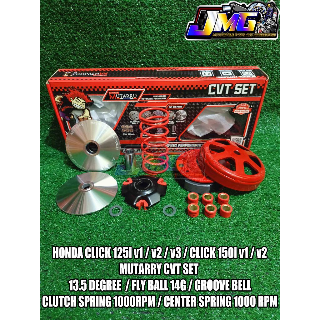 MUTARRU PULLEY SET W/DRIVE FACE CVT SET 13.5 DEGREE MIO / CLICK / BEAT / NMAX / AEROX / MIO i ...