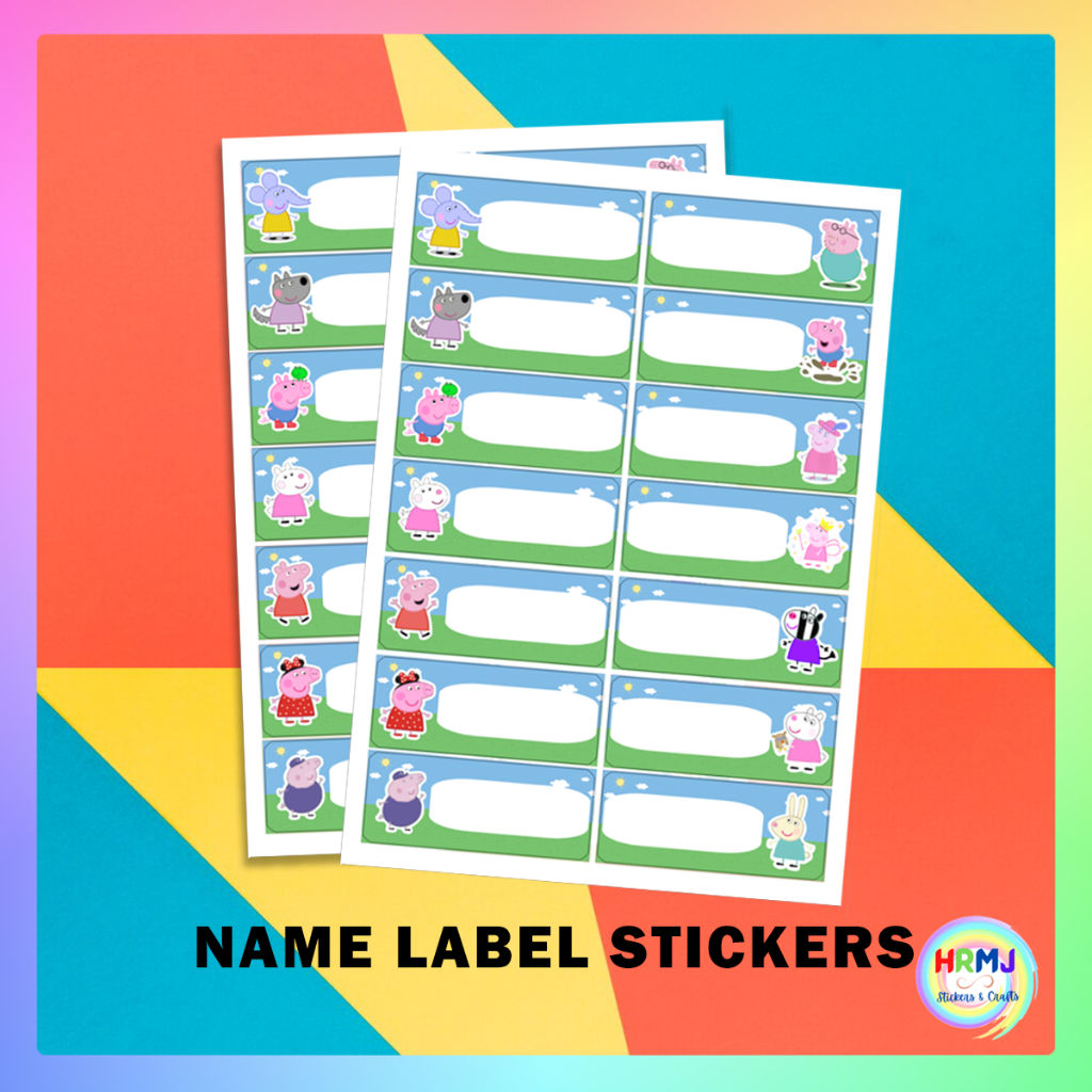 Personalized Cartoon Character Design Name Sticker Labels | #9005A ...