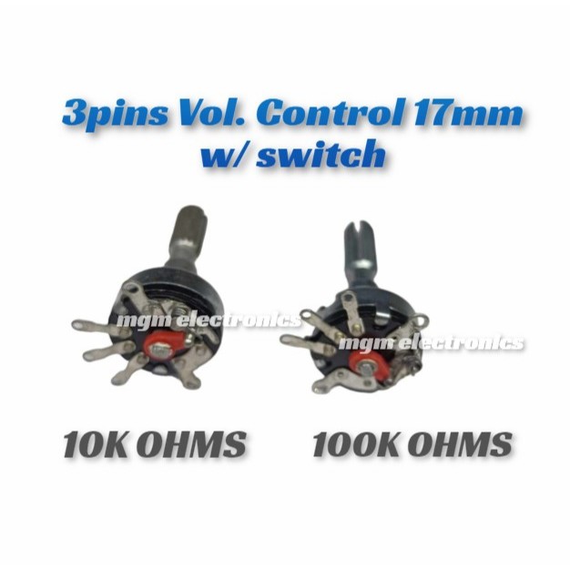 1PC 10K / 100K V17MM Volume Control Potentiometer with Switch | Shopee ...