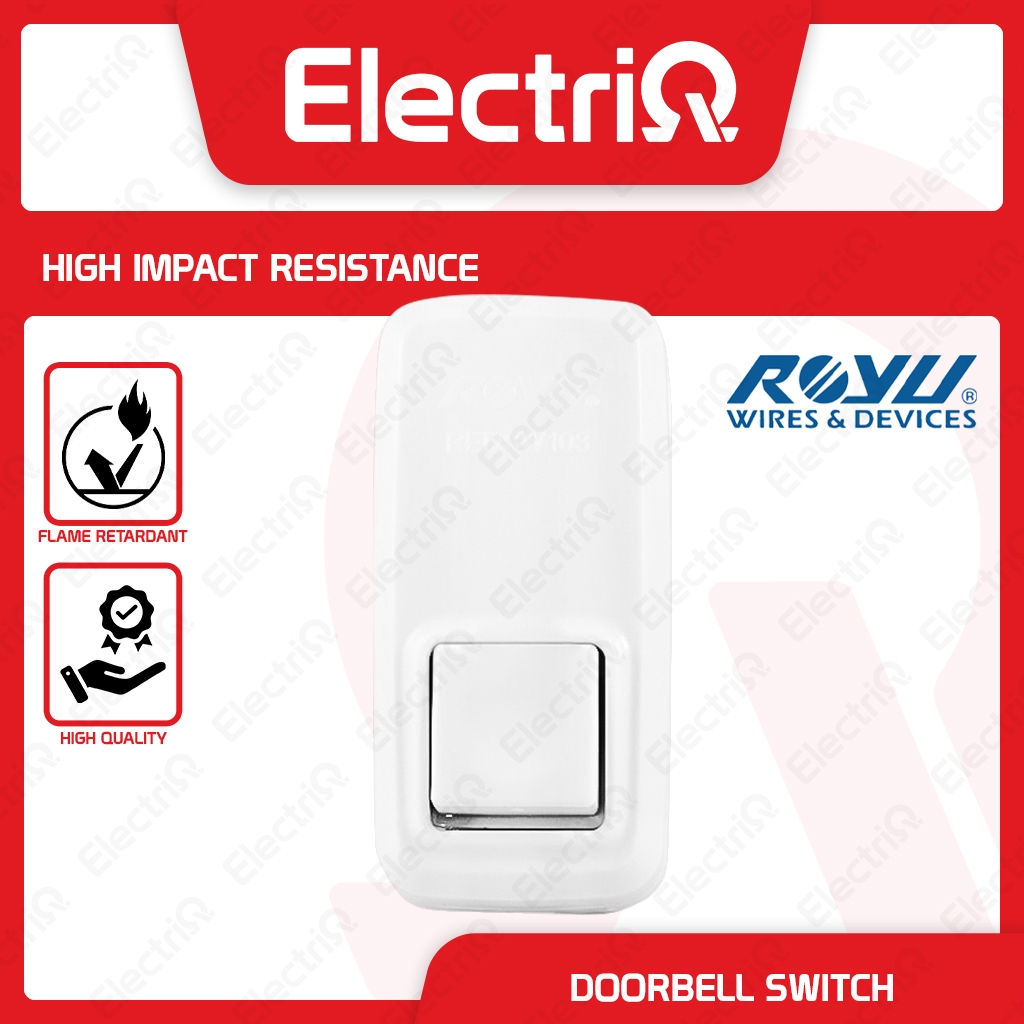 Electriq l Royu Surface Mounted Doorbell Push Button Switch REDSW103 ...