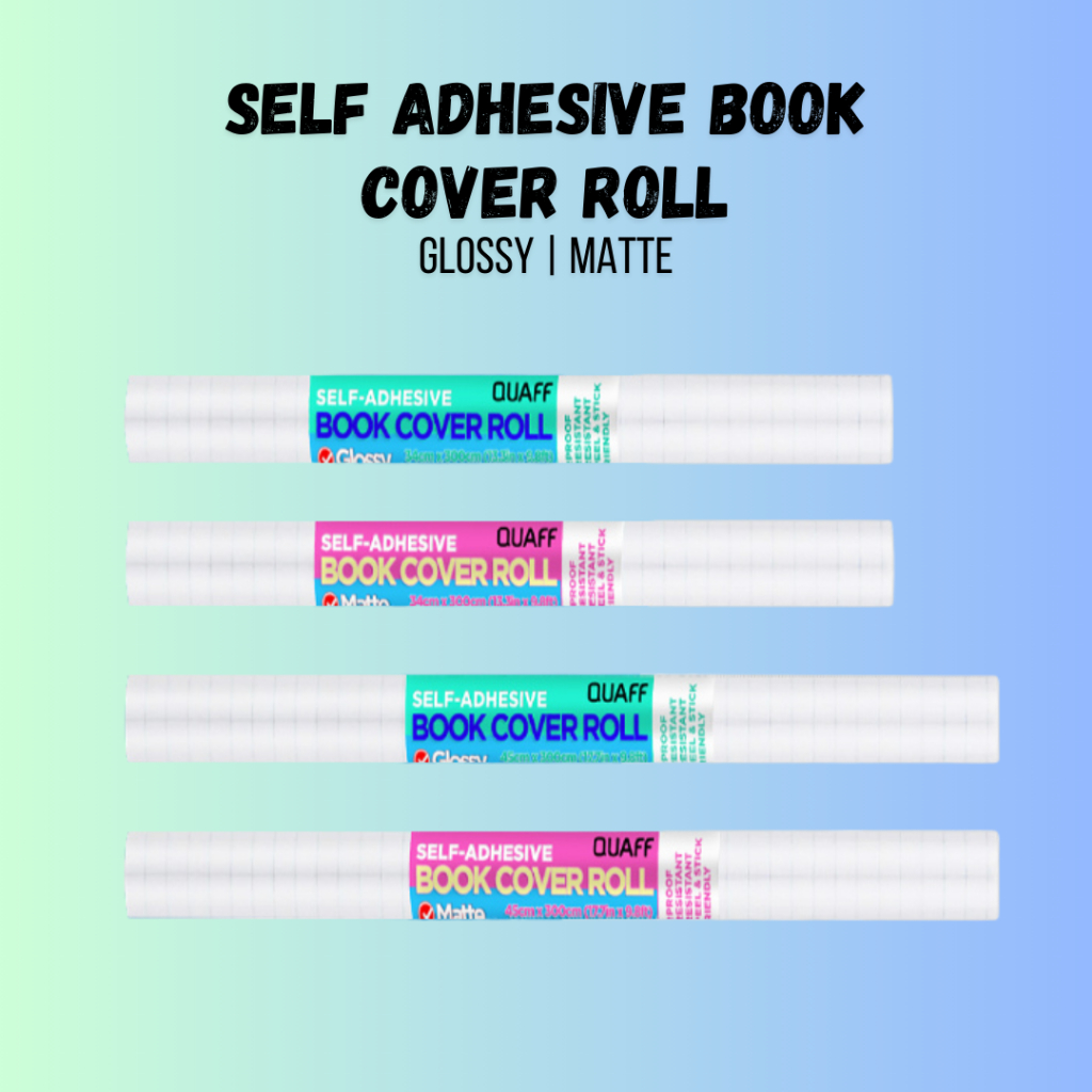 QUAFF Self Adhesive Book Cover Roll Glossy Matte (45*300cm | 34*300cm ...