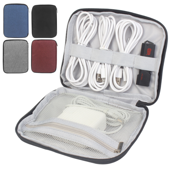 BS Plain Electronic Travel Storage Bag for Small Charging Cord Storage ...