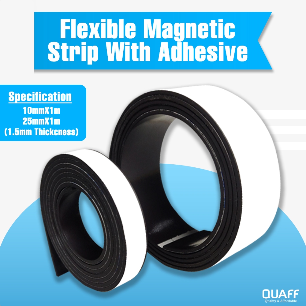 1meter / Roll 1.5mm Thick Magnetic Rubber Strip with Adhesive Flexible ...