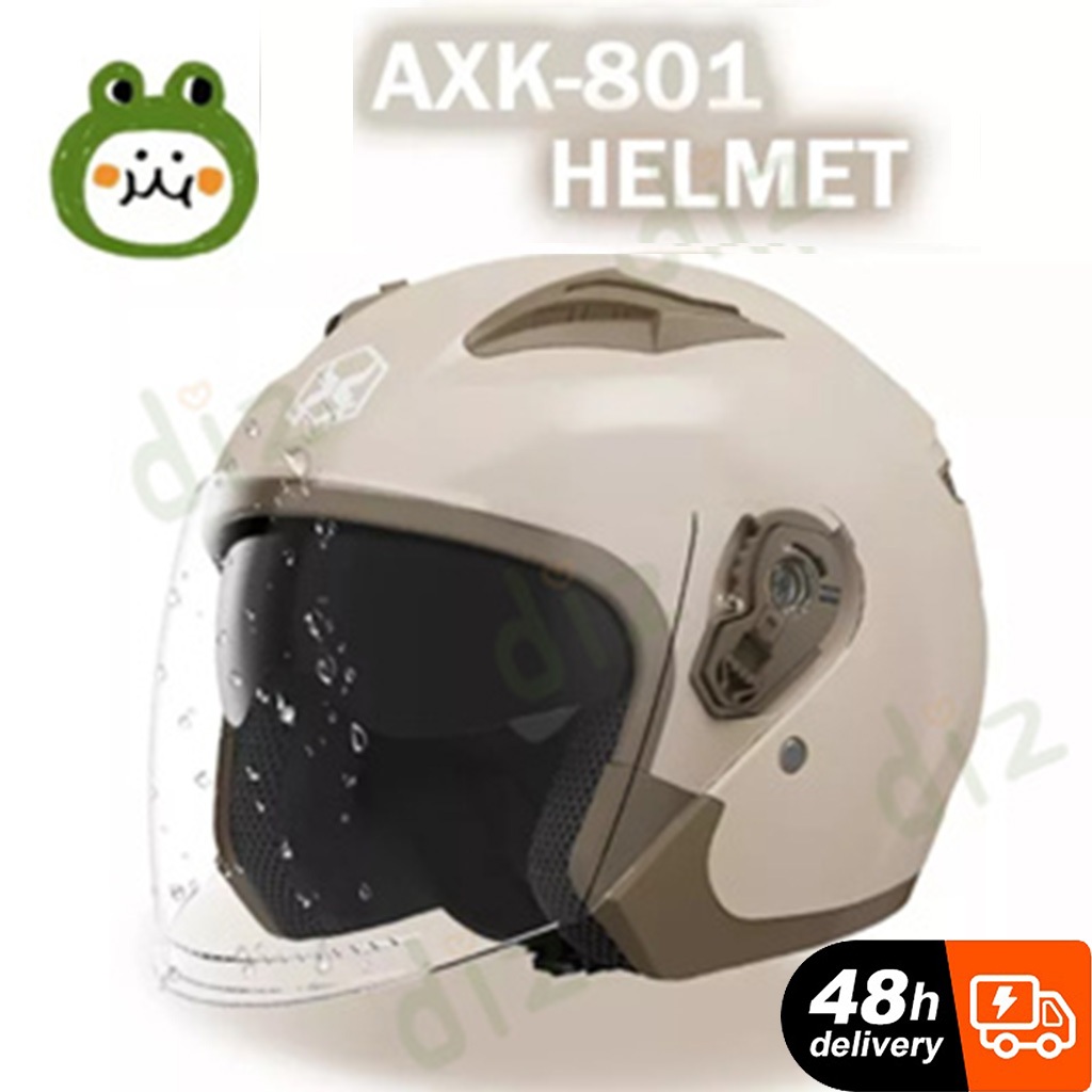 AXK 801 Double Miorr Motorcycle Half Face Classic Helmet | Shopee ...