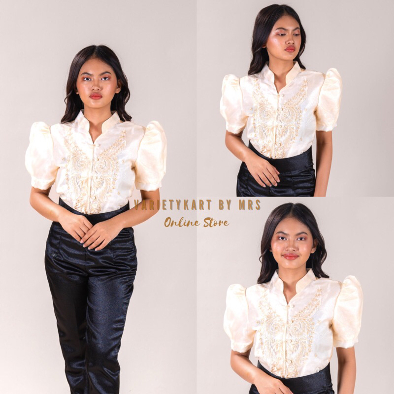 Ladies Barong Puff sleeves - Assorted burda | Shopee Philippines