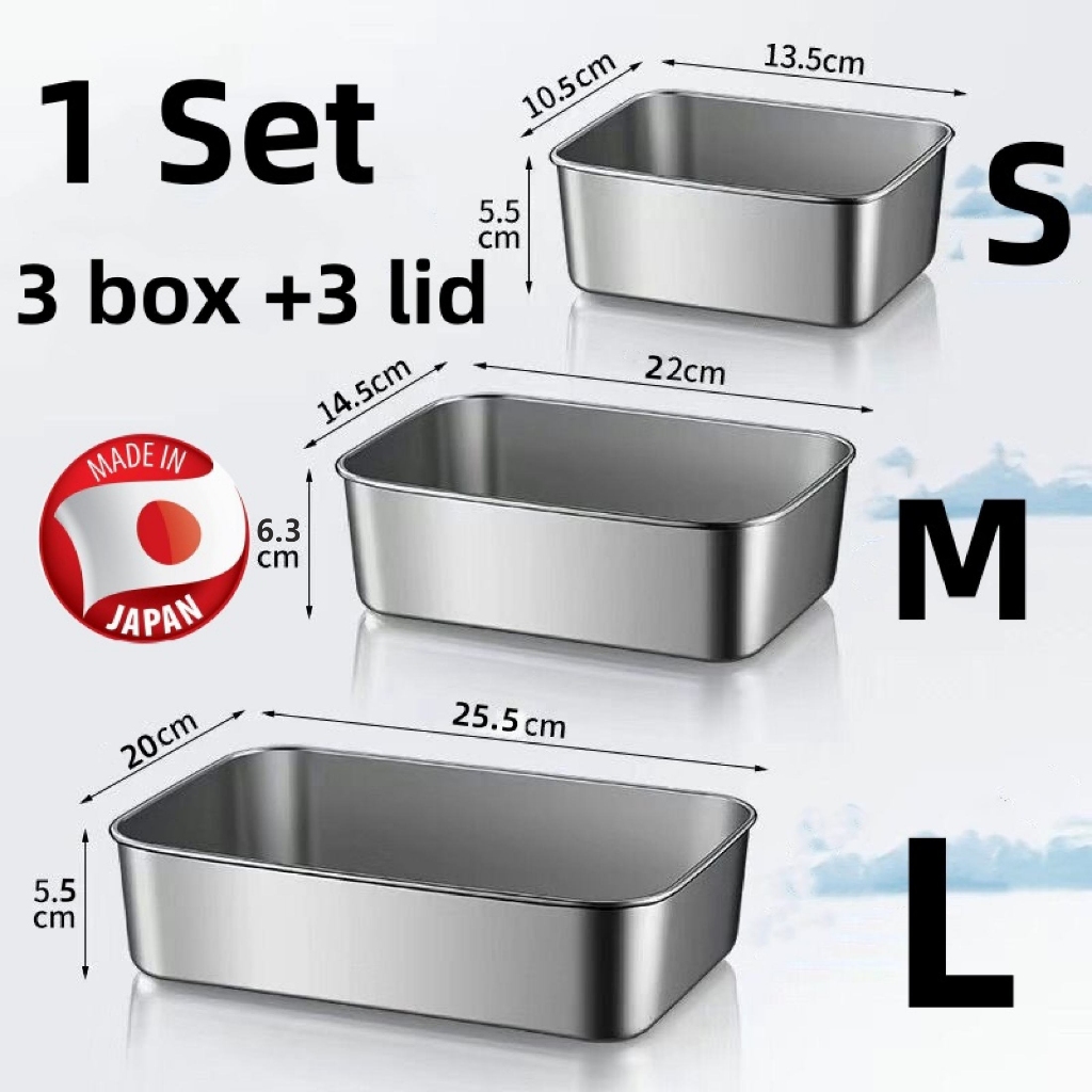 304 Stainless steel Fresh Keeping box with sealed lid Japanese Food ...