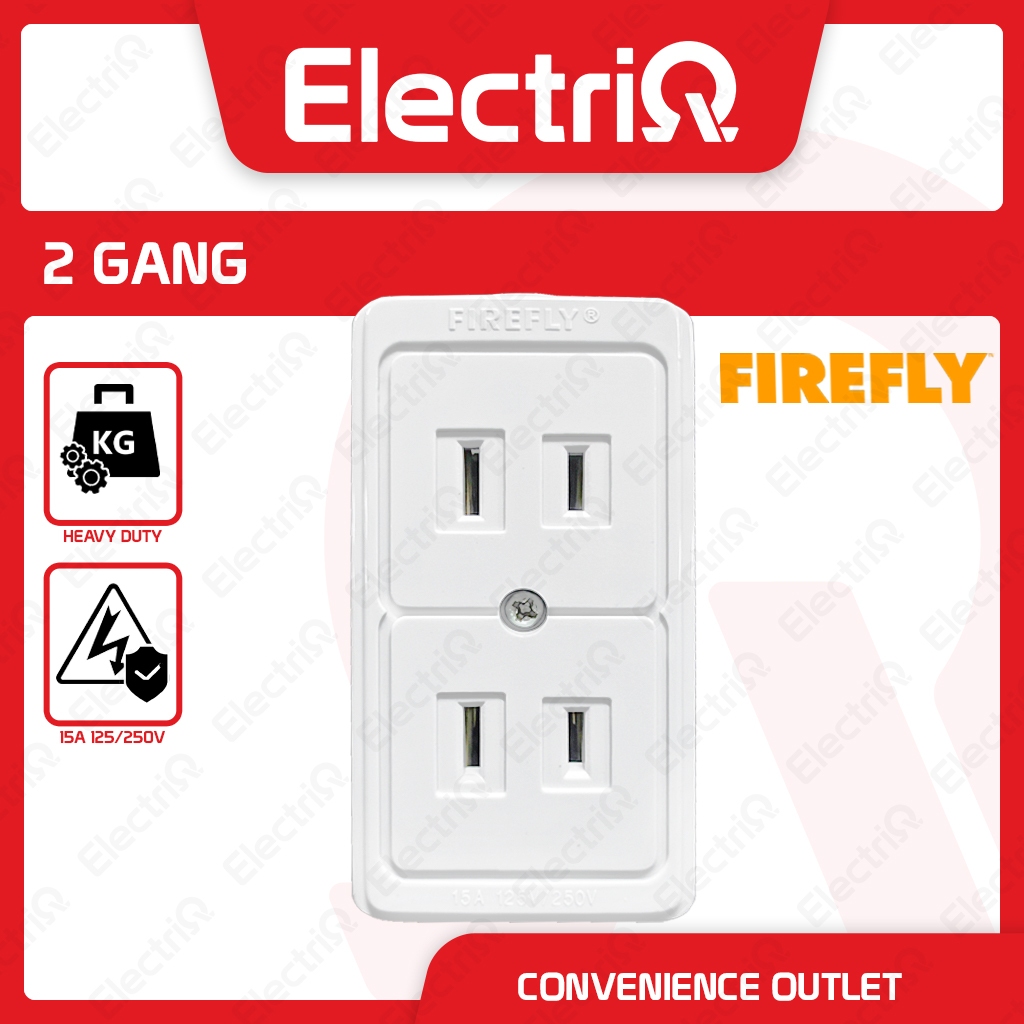 Electriq l Firefly 2 Gang 2 Pin Convenience Outlet FEDOU202 Electric ...